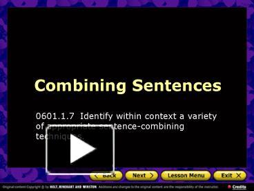 PPT – Combining Sentences PowerPoint presentation | free to view - id ...