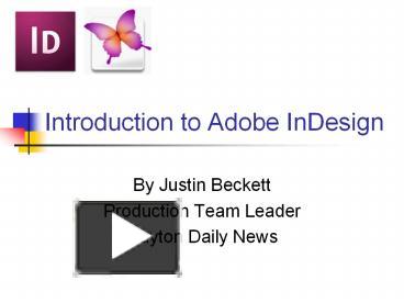 Introduction to Adobe InDesign presentation | free to download