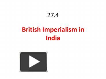 British Imperialism in India presentation | free to download