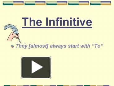 The Infinitive presentation | free to view