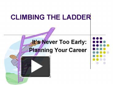 CLIMBING THE LADDER presentation | free to view