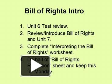 Bill of Rights Intro presentation | free to download
