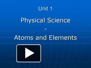 Physical Science presentation | free to view