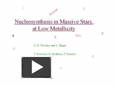 PPT – Nucleosynthesis in Massive Stars, PowerPoint presentation | free ...