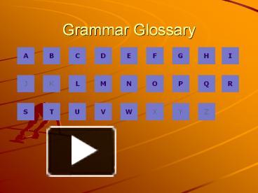 Grammar Glossary presentation | free to download