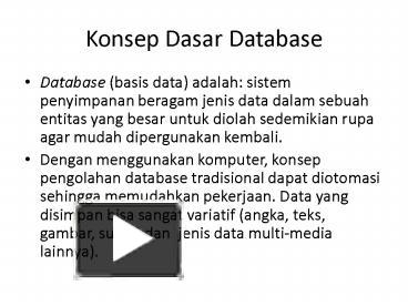 Konsep Dasar Database presentation | free to download