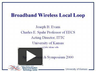 Broadband Wireless Local Loop presentation | free to download