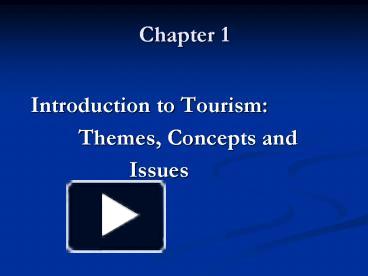 Introduction to Tourism: presentation | free to view