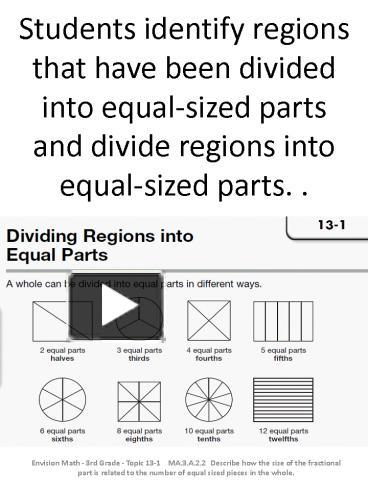 PPT – Students identify regions that have been divided into equal-sized ...
