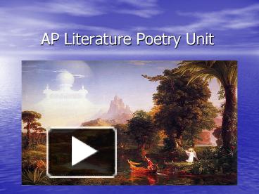 AP Literature Poetry Unit presentation | free to view