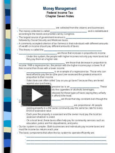 PPT – Money Management Federal Income Tax Chapter Seven Notes ...