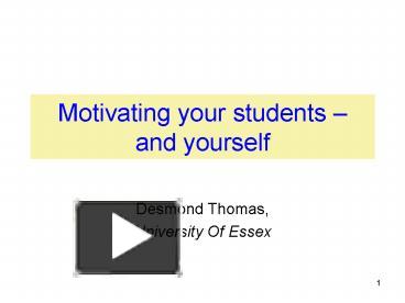 PPT – Motivating your students PowerPoint presentation | free to view ...
