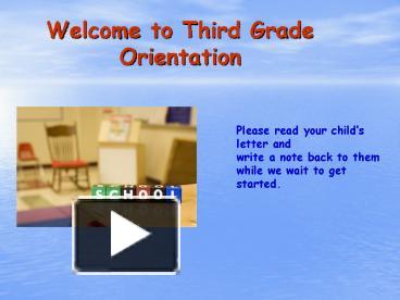 Welcome to Third Grade Orientation presentation | free to view