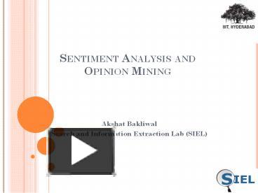 Sentiment Analysis and Opinion Mining presentation | free to download