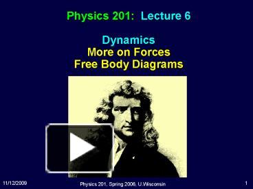 PPT – Physics 201: Lecture 6 Dynamics More on Forces Free Body Diagrams ...
