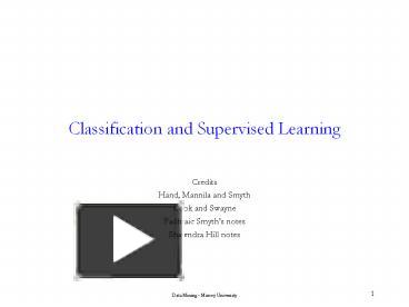 Classification and Supervised Learning presentation | free to view