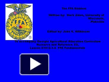 The FFA Emblem presentation | free to view