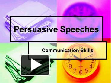 PPT – Persuasive Speeches PowerPoint presentation | free to view - id ...