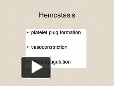 Hemostasis presentation | free to view