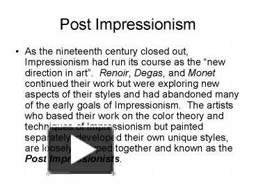 Post Impressionism presentation | free to download