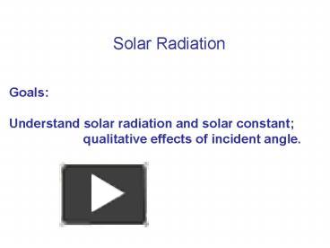 Solar Radiation presentation | free to download