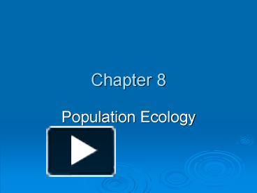 Population Ecology presentation | free to view