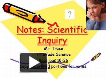 Notes: Scientific Inquiry presentation | free to view