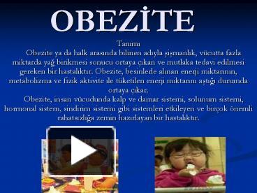 PPT – OBEZITE PowerPoint presentation | free to view - id: 5b4b3a-NGJmM