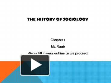 The History of Sociology presentation | free to view