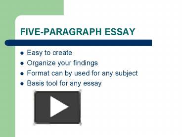 FIVE-PARAGRAPH ESSAY presentation | free to view