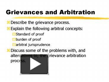 Grievances and Arbitration presentation | free to view