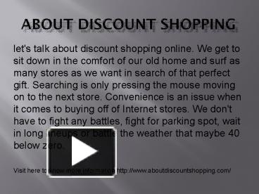 PPT – About Discount Shopping PowerPoint presentation | free to ...