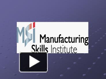 The Origins of MSI presentation | free to view