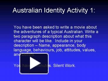 Australian Identity Activity 1: presentation | free to view
