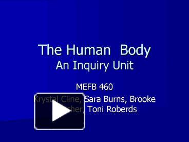 The Human Body An Inquiry Unit presentation | free to view