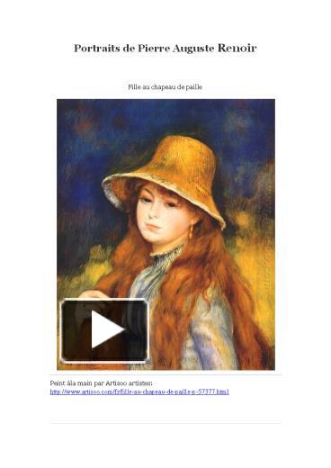 PPT – Portraits de Pierre Auguste Renoir -- Artisoo PowerPoint ...