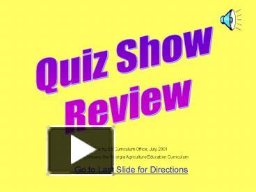 Quiz Show presentation | free to view