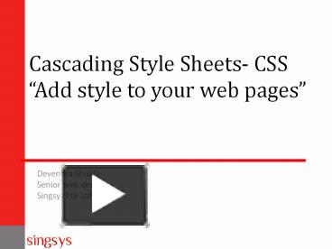 Beginners CSS Tutorial For Web Designers presentation | free to download