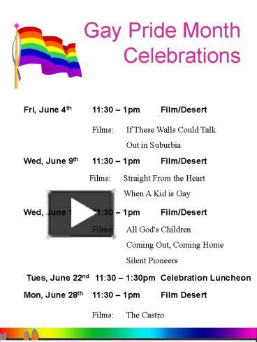 Gay Pride Month Celebrations presentation | free to view