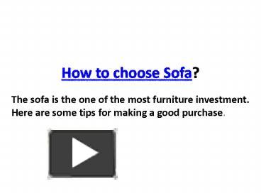 How to choose Sofa? presentation | free to download