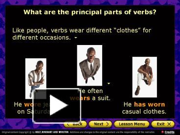What are the principal parts of verbs? presentation | free to view