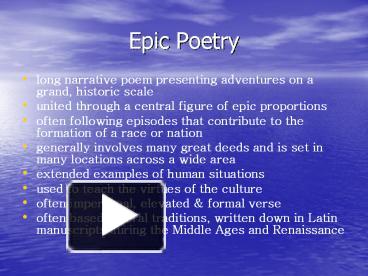 Epic Poetry presentation | free to download