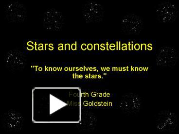 Stars and constellations presentation | free to view