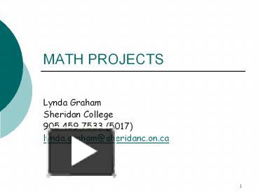 MATH PROJECTS presentation | free to view