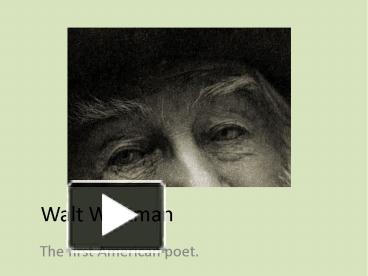 Walt Whitman presentation | free to download