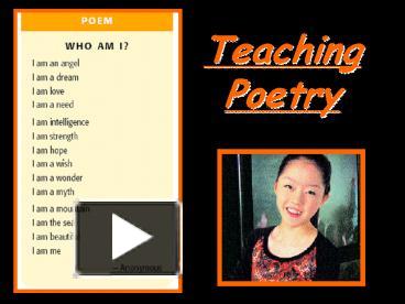 Teaching Poetry presentation | free to view