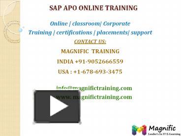 PPT – sap apo online training PowerPoint presentation | free to ...