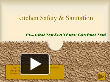 Kitchen Safety presentation | free to download