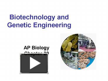 PPT – Biotechnology and Genetic Engineering PowerPoint presentation ...