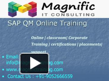 sap qm online training tutorial presentation | free to download